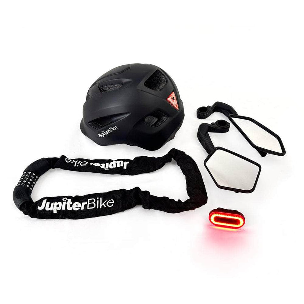 Jupiter Bike Safety/Security Package - Helmet, LED bike light, right/l ...