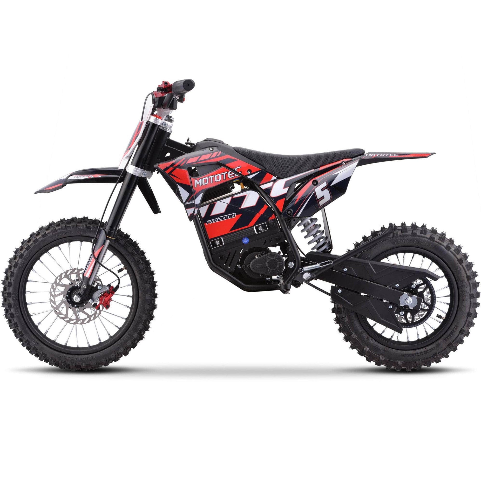 NEW! MotoTec 60V Pro Electric Dirt Bike 2000w Lithium, 15.6Ah, brushle ...