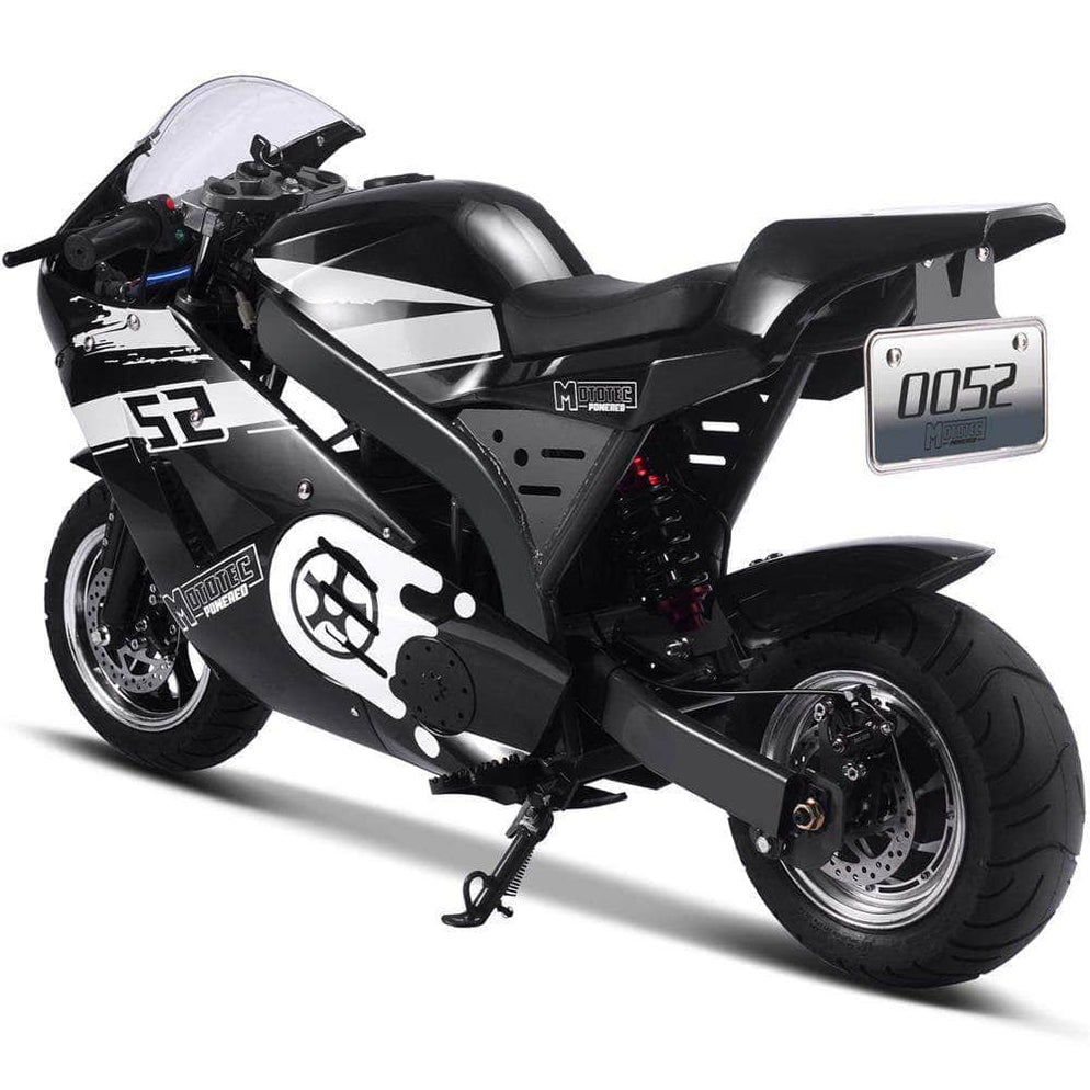 MotoTec 48v 1000w Electric Superbike Black, front and rear suspension ...