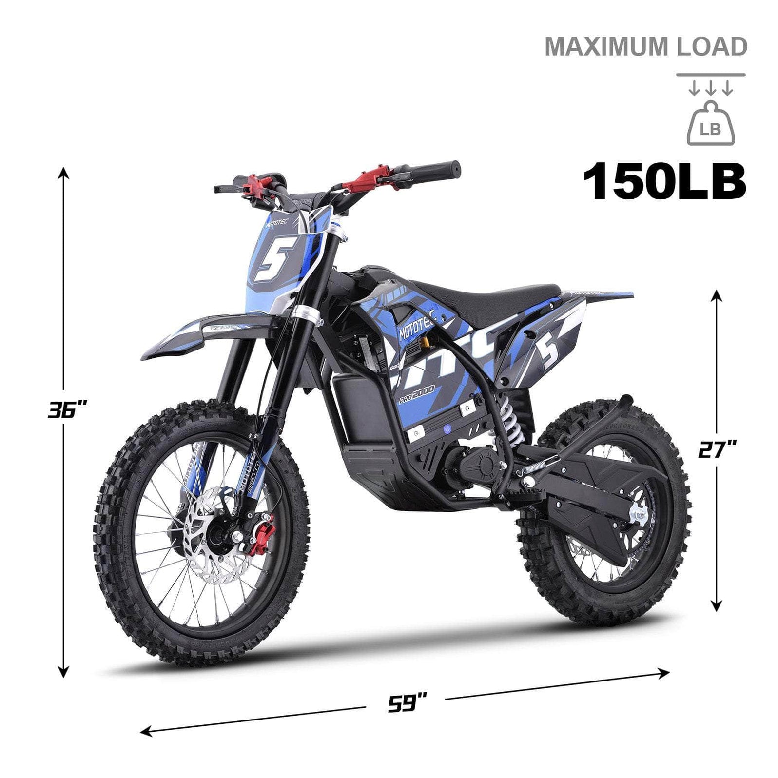 Mototec 60V Pro Electric Dirt Bike 2000W Lithium (HP115E)- 100% Financ ...